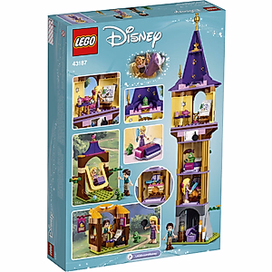 LEGO Disney Princess Rapunzel’s Tower 43187 Castle Building Toy Kit and Playset with 2 Mini-Dolls from Tangled Movie, Gift Idea for Kids, Girls and Boys