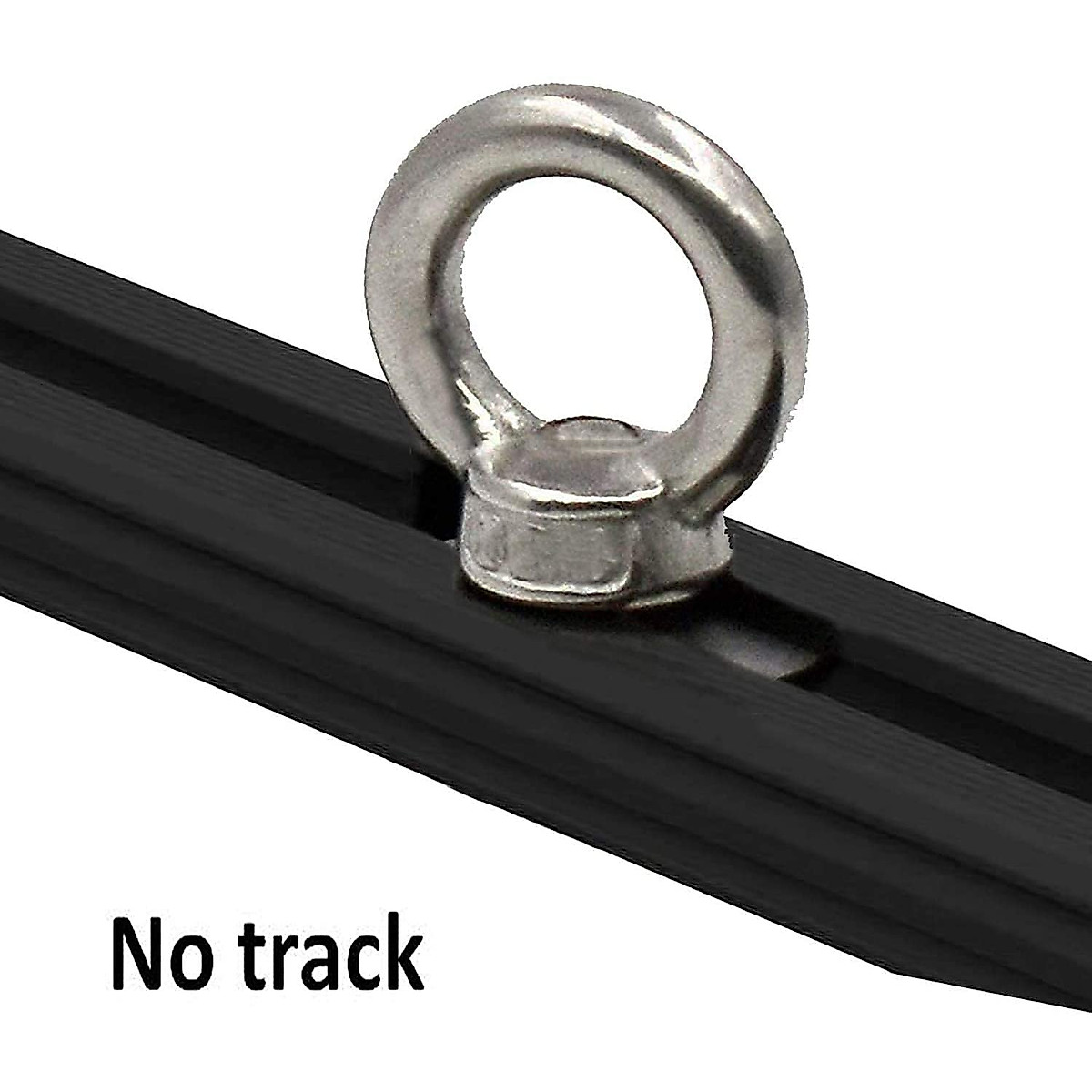 Pmsanzay 2 Pack M8 Heavy-Duty Full Stainless Steel Eye Bolt Eyelet, Kayak Track Mount Rail Tie Down Eyelet to Hold Your Bungee Cord or Ropes Anchoring, with Spring Washer Anchoring kit - No Track