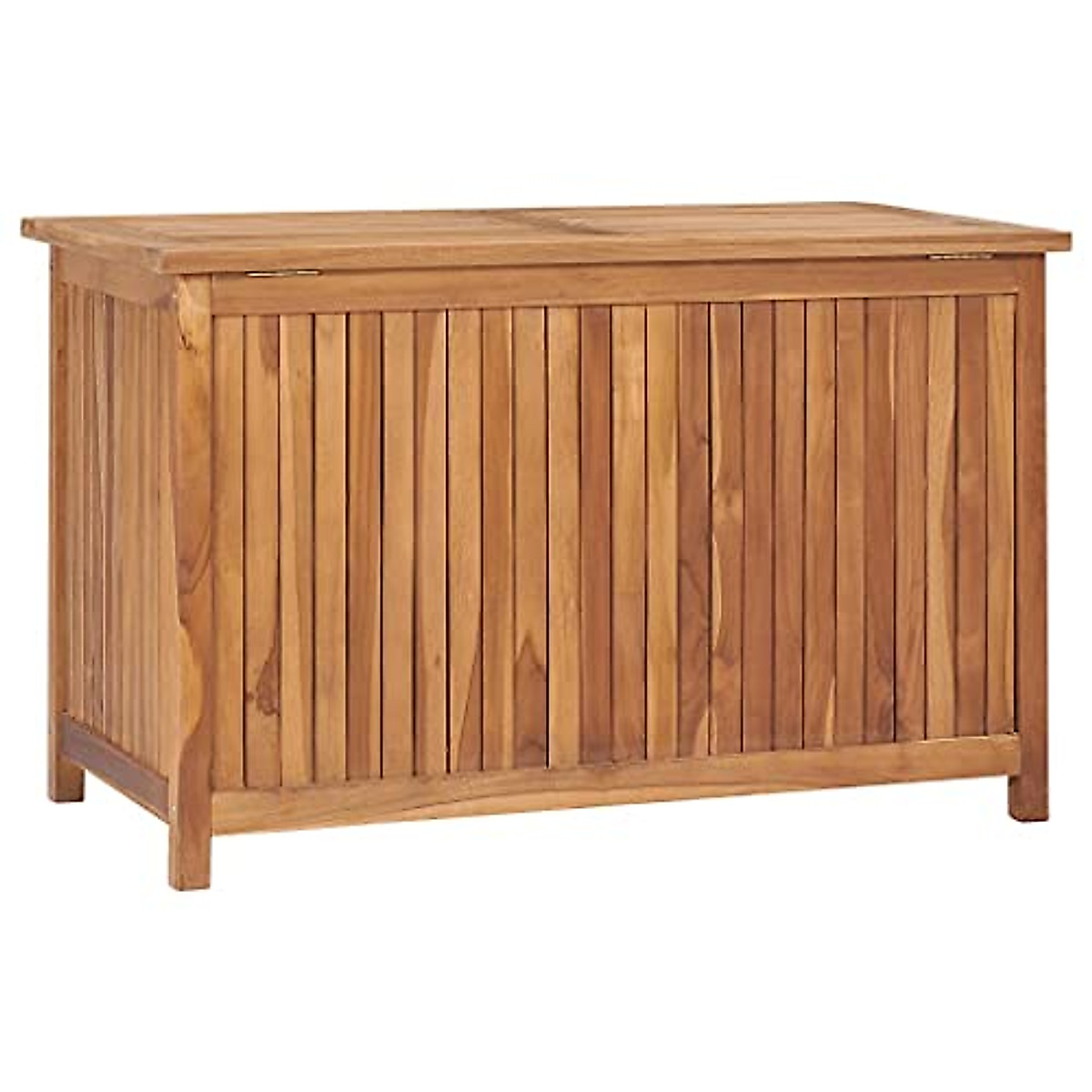 Outdoor Storage Box Teak Wood Garden Deck Box Storage Container Patio Backyard Poolside Balcony Furniture Decor, 35.4"x19.7"x22.8" Solid Teak Wood