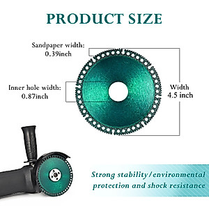 Mornajina ‎5 Packs 4-1/2" Indestructible Disc for Grinder, Indestructible Grinder Disc for Angle Grinder 7/8" (Model 115/125), Fit Smooth Cutting, Chamfering, Grinding of All Materials (Green)