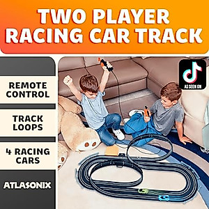 Atlasonix Slot Car Race Tracks Sets - Slot Cars, Race Tracks & Accessories Electric Race Car Track, Dual Electric Race Track for Girls & Boys Age 5 Years+