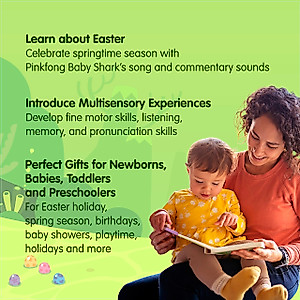 Baby Shark Happy Easter 4 Button Sound Book, Baby Shark Children's Easter Books, Interactive Learning Books For Toddlers, Learning & Education Toys, Baby Shark Seasonal Gifts For Babies