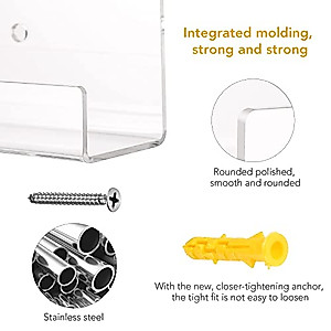 bigantss 6 Pack Clear Acrylic Vinyl Record Floating Shelves, 12" Wall Shelf Mount & Holder for Vinyl Album Display and Storage, Acrylic Record Frame Show Your Favorite LP (Clear)