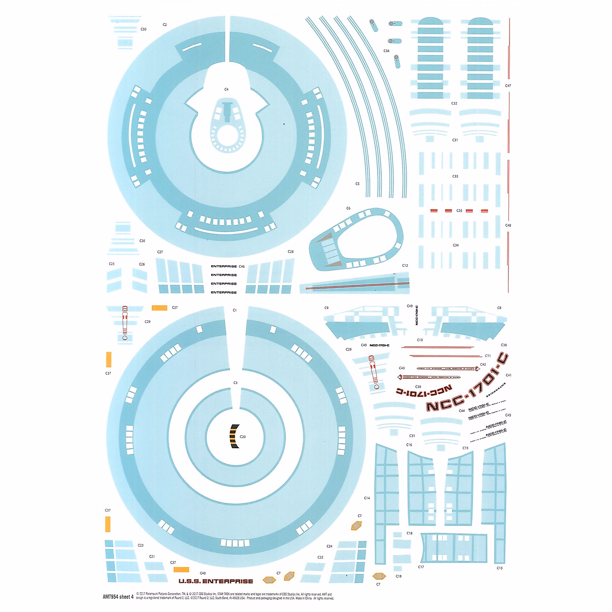AMT Star Trek U.S.S. Enterprise Box Set 1:2500 Scale Snap Model Kit