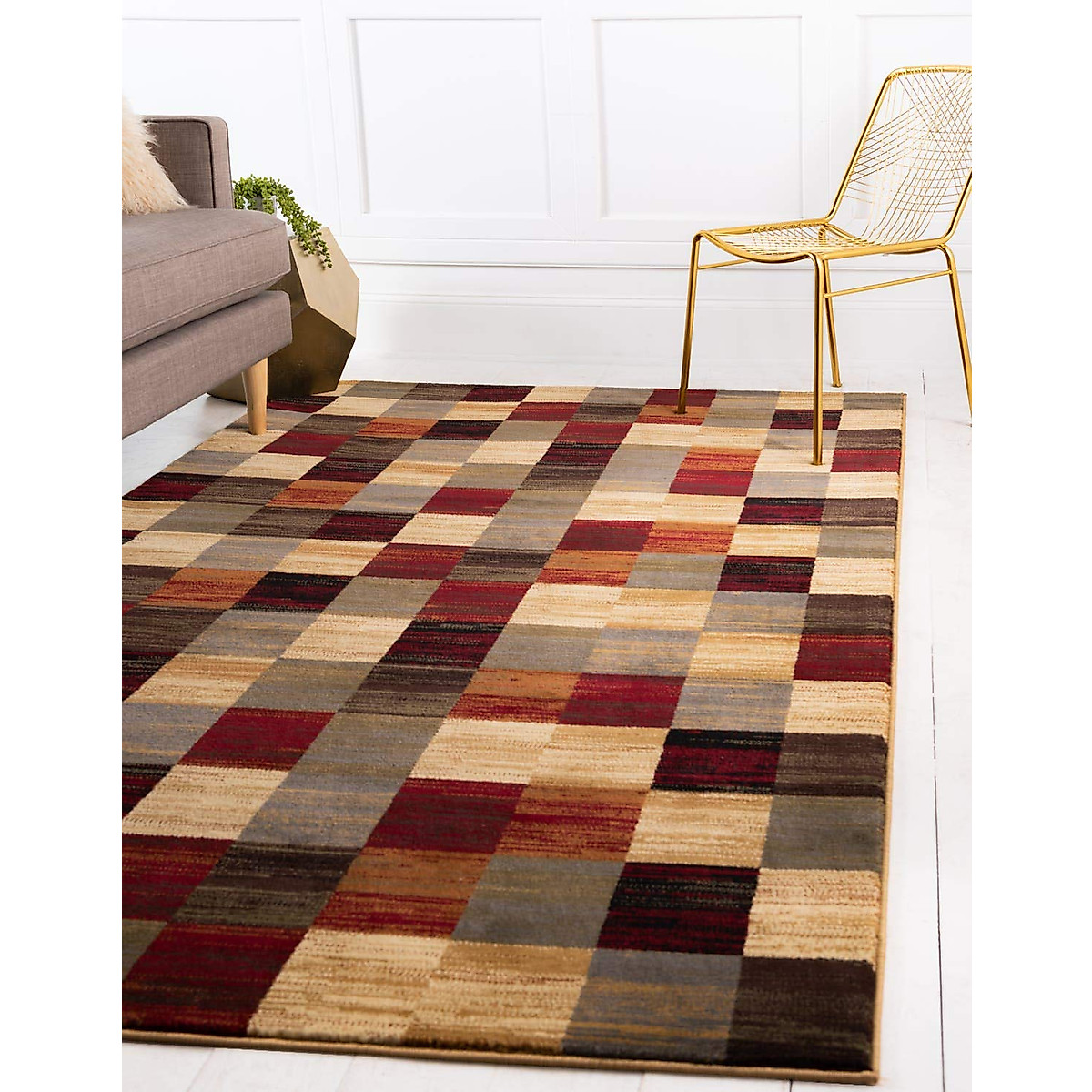 Unique Loom Barista Collection Area Rug - Gava (2' 2" x 3' 1" Rectangle, Multi/ Brown)