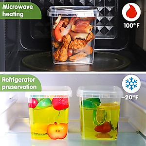 60 Pack Square Clear Plastic Deli Containers with Lids 32 oz 16 oz Stackable Tamper Proof Airtight Food Storage Containers Square Plastic Jars for Food Prep Freezer Kitchen Restaurant Supplies