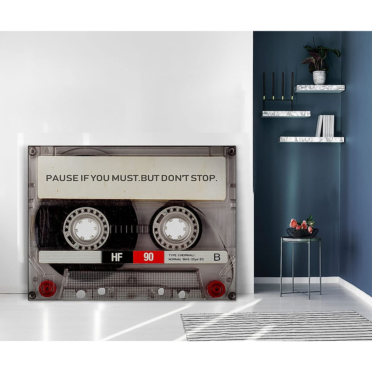 Pop Art Wall Decor Pause If You Must Motivational Canvas Wall Art HD Inspirational Print Poster Canvas Framed Artwork Gallery-Wrapped Modern Home Wall Decor Ready to Hang - 44x28 inches