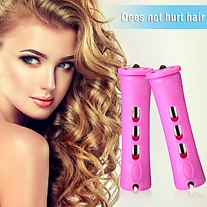 WILLBOND 60 Pcs Perm Rods Natural Long Short Hair Perm Rods with Elastic Rubber Band Non Slip Plastic Perming Cold Wave Rod Kit for Women girls Hairdressing Styling Tool