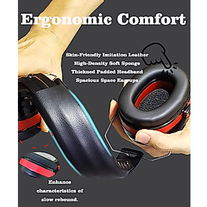 Floriogra Noise Cancelling Headphones For Adults, Shooting Ear Protection Earmuffs With Foldable Soft Headband Ear Protection & Hearing Protection For Workshops, Shooting Gun Range, Power Tools…