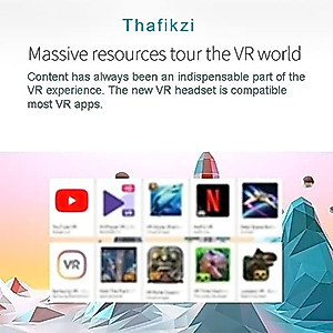 Virtual Reality Headset for Phones VR Headset VR Glasses with Controller for 3D Movies/Games Metaverse Goggles with Bluetooth Headset Compatible with All iPhone/Android Phones with 4.7"-6.3" (Black)