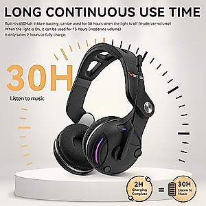 Wireless Headphones Over Ear for Active Noise Cancelling Headphones Bluetooth Headset with Microphone Dance Music DJ Headphones Designed for Game Calls and Music, Foldable to Save Space etc (Black)