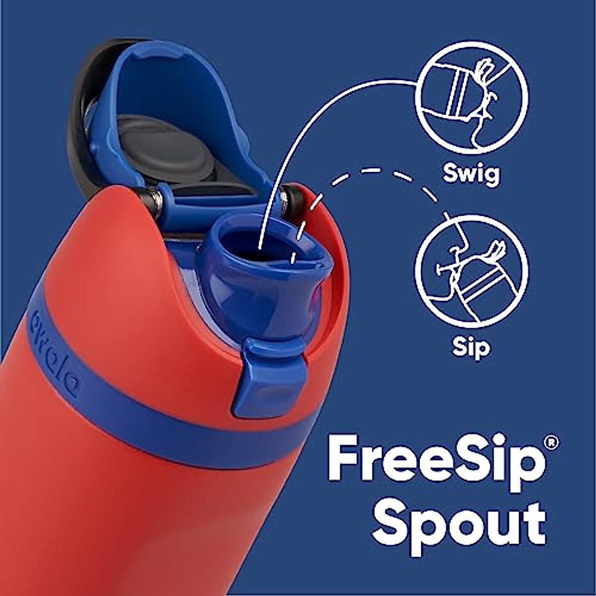 Owala FreeSip Insulated Stainless Steel Water Bottle with Straw, BPA-Free Sports Water Bottle, Great for Travel, 24 Oz, Spiderman