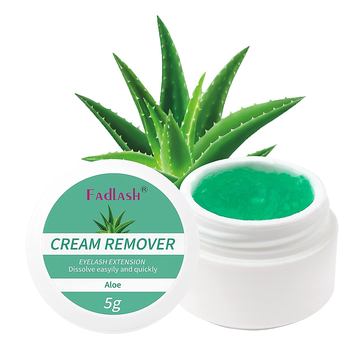 Lash Remover for Professional Eyelash Extensions Dissolves Powerful Cream Lash Remover Low Irritation Lash Extension Remover Eyelash Glue Remover for Salon 5g (Aloe)