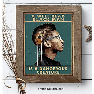 Black Art African American Decor - Classroom Decor - Inspirational Motivational Positive Quotes - Black Culture Poster - Educational Wall Decor - Boys, Son, Men, Man - Teacher Gifts - Afro Wall Art