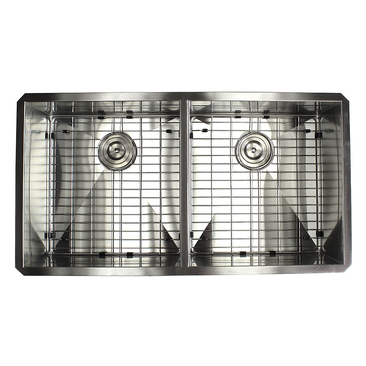 37 Inch Zero Radius Design 16 Gauge Undermount Double 5050 Bowl Stainless Steel Kitchen Sink Premium Package