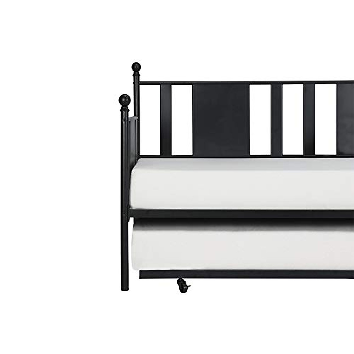 DHP Lavinia Metal Daybed with Trundle, Full Size Sofa Bed, Black