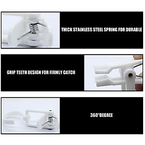 Uenhoy 10 Pcs Super Strong Plastic Clothes Pins, Laundry Hook Clips, Boot Hangers for Closet, Swivel Hanging Clip Hooks for Tall Boots Hats Towels Clothing, White