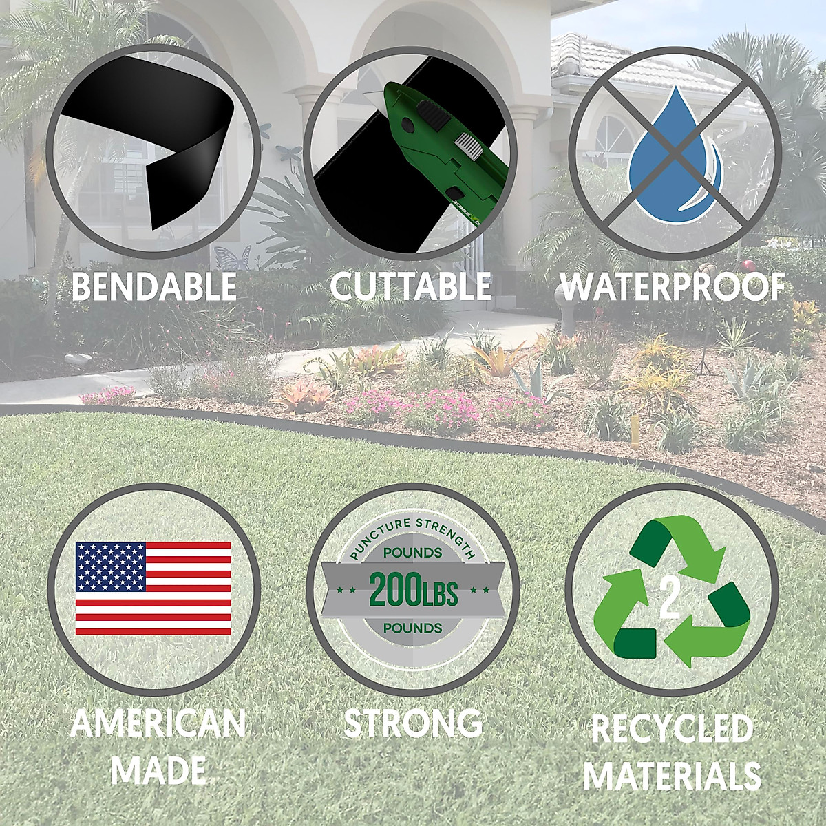 Grass Barrier - Landscape Edging - 10" inch Depth - (80 feet)