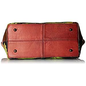 Anna by Anuschka womens N157Genuineleatherconvertible Large Tote Hand-painted Original Artwork,Mediterranean Garden,Large