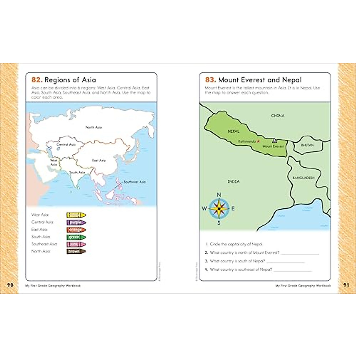My First Grade Geography Workbook: 101 Games & Activities To Support First Grade Geography Skills (My Workbook)