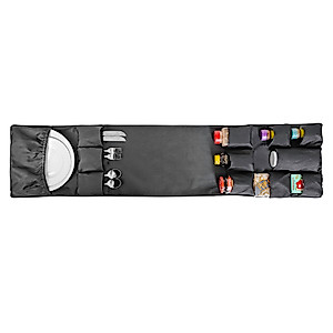 Smart Design Mini Fridge Organizer – 12 Pockets, Black, 53.5 x 12 in. – Durable Mini Fridge Organization and Storage Holds Pantry Goods, Utensils & More – Great for Office or Dorm Fridge Organization