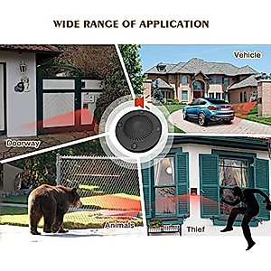 eMACROS HS002 Pro 2 Smart Wireless Driveway Alarm, Long Range Solar-Powered Motion Sensor, App for Remote Arm/Disarm & Schedule Alerts with 27 Chimes,1 Receiver and 1 Sensor