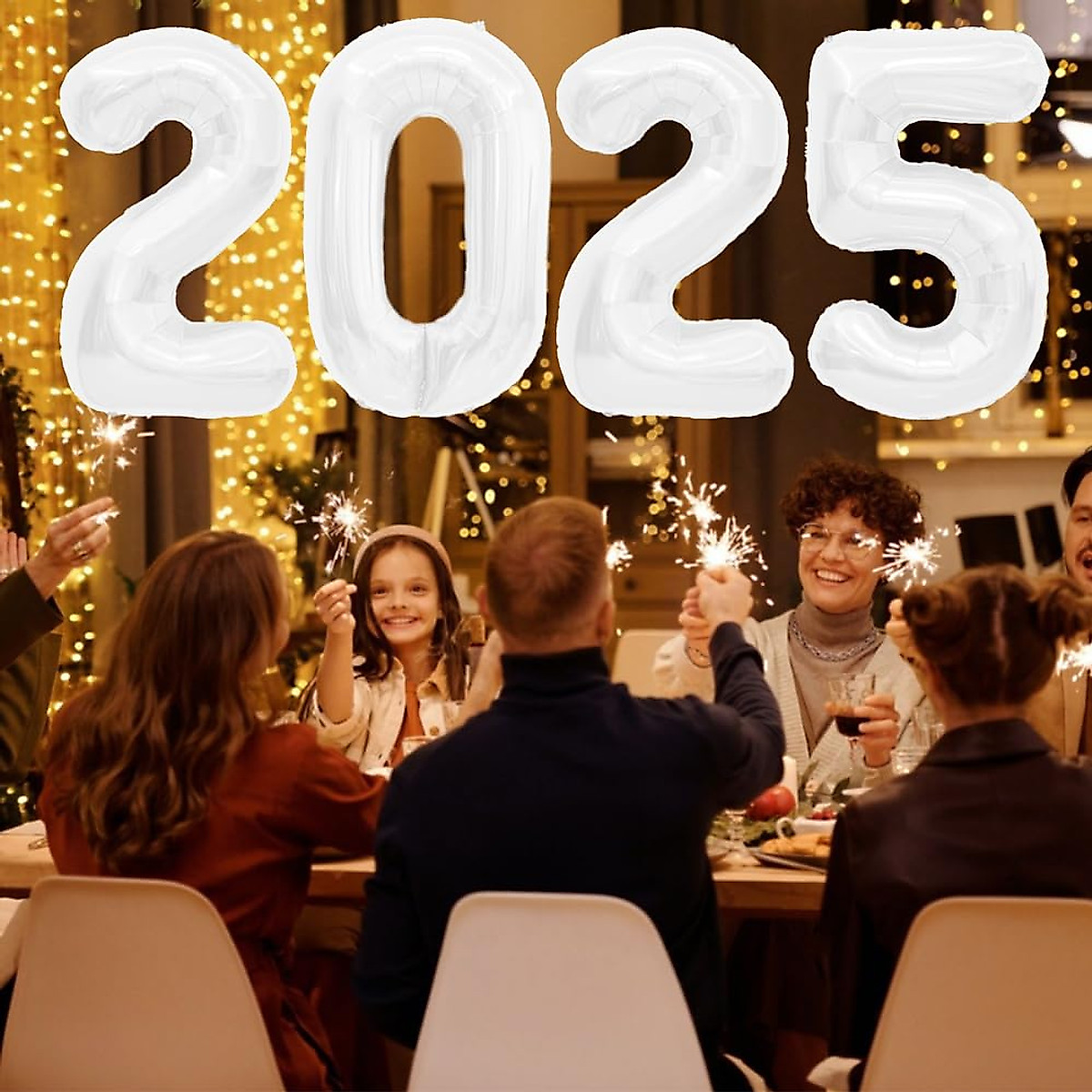 2025 Balloons White Number Balloons 2025 40 Inch 2025 Numbers for New Year Party Large 2025 Foil Mylar Balloon for 2025 New Year Eve Party Supplies Festival Birthday Anniversary Graduation Decorations