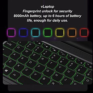 VBESTLIFE 15.6 Inch Laptop with 7in Touch Screen for Windows 10 11 Dual Screen Laptop Computer 16G LPDDR4 Business Laptop for N5095 Processor (US Plug 16G+1TB)