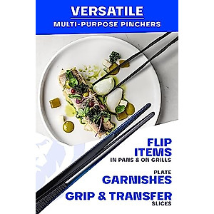 Dalstrong Professional Cooking Kitchen Tweezers - 12 inch - High-Precision Tweezer Tongs - Black Titanium Coating - BBQ, Plating, Multi-use - Stainless Steel - Culinary Fine Use - Kitchen Tongs