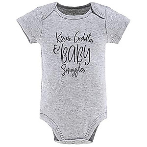 The Peanutshell Short Sleeve Baby Bodysuits Set for Baby Girls - Purple, Grey, Mint - 5 Pack Set (Newborn)