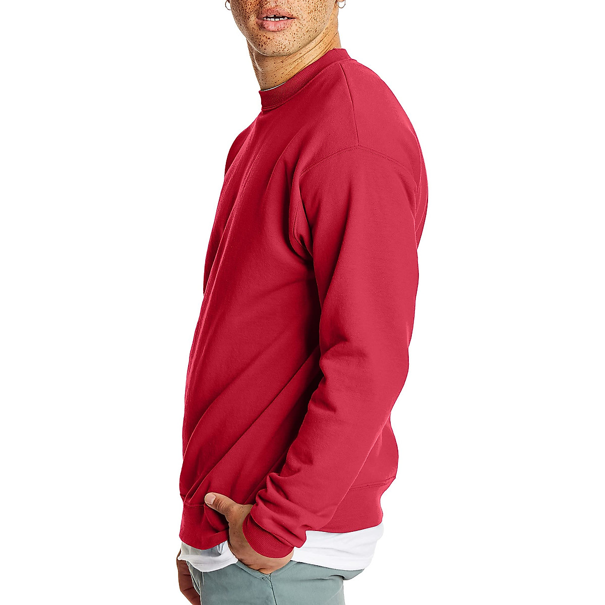 Hanes Men's EcoSmart Sweatshirt, Deep Red, 3XL