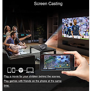 5000 Lumens Projector,1080p Native Projector with WiFi and Bluetooth, Home Theater Projector with HDMI USB VGA AV, Projection Size 50"-200", Compatible with Smartphone Tablets Game Consoles TV Stick