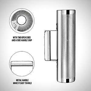 Soulmate Guiro 10"x3" Metal Guiro Instrument Stainless Steel Professional Latin Percussion Guiro Shaker Instruments Tool with Scraper for Live Performance