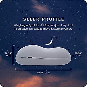 Moon Pod Adult Beanbag Chair, Gray – The Zero-Gravity Bean Bag Chair for Stress, Comfort, and All Day Deep Relaxation – Ultra Soft and Ergonomic Support for Back and Neck – for The Whole Family