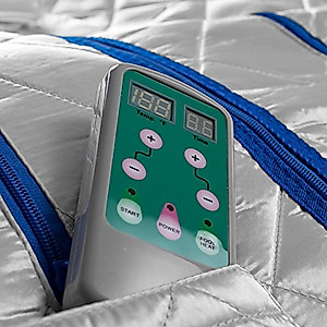 Durasage Infrared IR Far Portable Indoor Personal Spa Sauna with Heating Foot Pad and Chair, X-Large, Silver