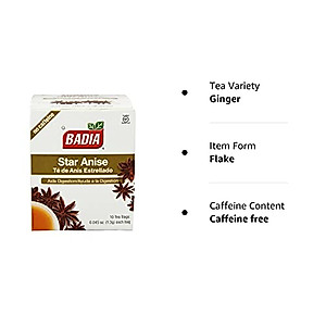 Badia - Star Anise Tea Caffeine Free - 10 Tea Bags