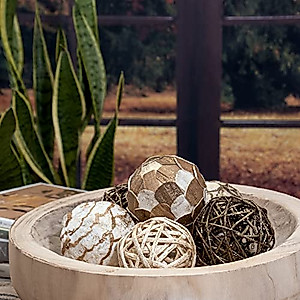 ANDALUCA Natural Tones Vase & Bowl Fillers Decorative Balls | Home Decor (Golden Orbs)