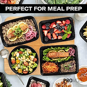 50-Pack Reusable Meal Prep Containers Microwave Safe Food Storage Containers with Lids, 28 oz Round Take Out Disposable Plastic Bento Lunch Box To Go Meal Prep Bowls, BPA-Free, Freezer Dishwasher Safe