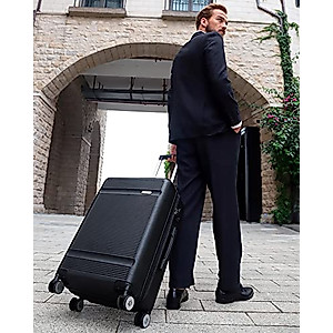 Zitahli Luggage, Expandable Suitcase Checked Luggage, Hardside Luggage with TSA Lock Spinner Wheels YKK zippers, 28in (Black)