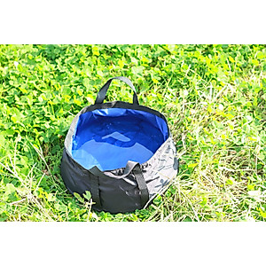 PRO OUTDOOR Multipurpose Waterproof Collapsible Bucket - Portable Foldable Bucket, Made with Polyester - for Camping, Fishing, & Gardening - Space-Saving with Handles - 8.5L Capacity, 2-Pack, Black