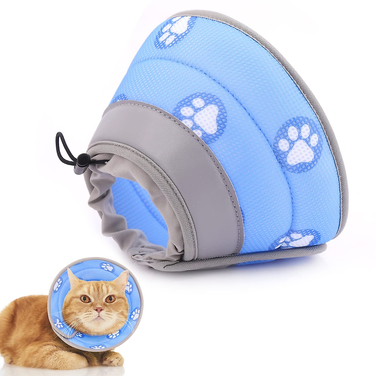 Supet Cat Cone Collar Soft to Stop Licking After Surgery Cat Recovery Collar for Small Large Cats Adjustable Elizabethan Collar for Cats Kittens
