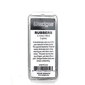 Wedgie WRPP31M Rubber Guitar Picks 3.1mm Medium, 3 Pack