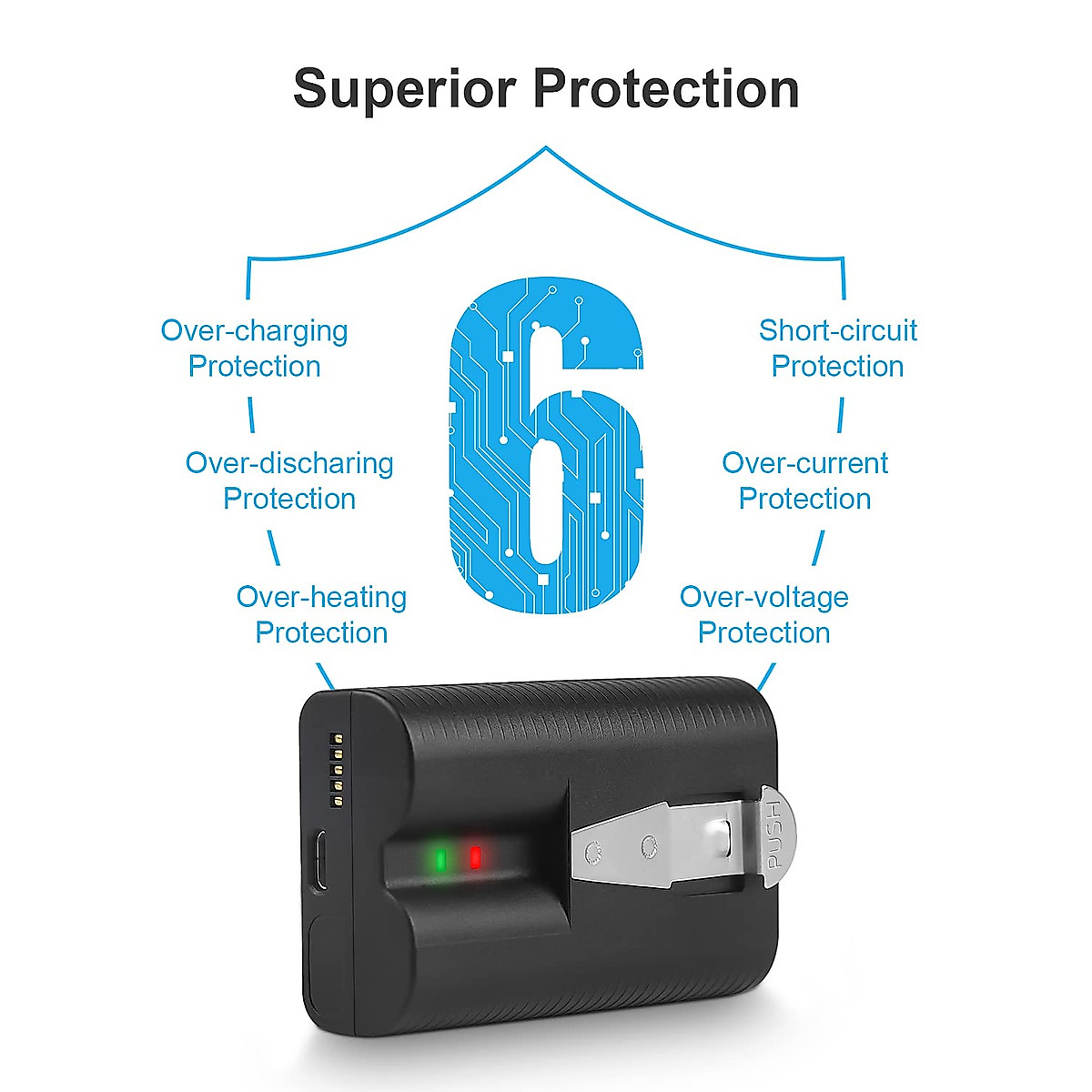 Mrupoo 2-Pack Replacement Battery for Ring Doorbell - 6040mAh Rechargeable Camera Batteries Compatible with Ring-Video Doorbell 2/3/3plus/4, Spotlight Cam, Stick Up Cam and Peephole Cam Indoor（Black）