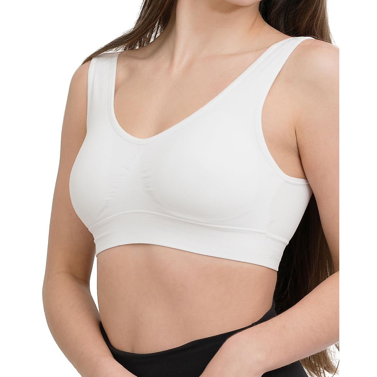 Coobie Seamless Comfort Bra,White,X-Large