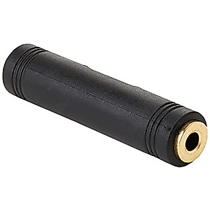 StarTech.com 3.5mm Female to Female Coupler - 3.5mm Audio Coupler - Gold Plated Connectors - Female/Female - Aux Cord Adapter (GCAUD3535FF),Black