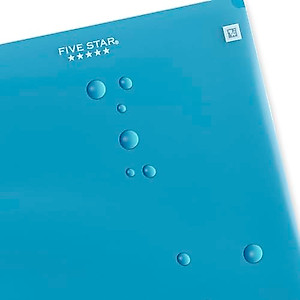 Five Star Pocket Folder + Study App, 4 Pack, 2 Pocket Folder, Customizable Cover, Fits 3 Ring Binder, White, Amethyst Purple, Harvest Yellow, Tidewater Blue (330092B-ECM)