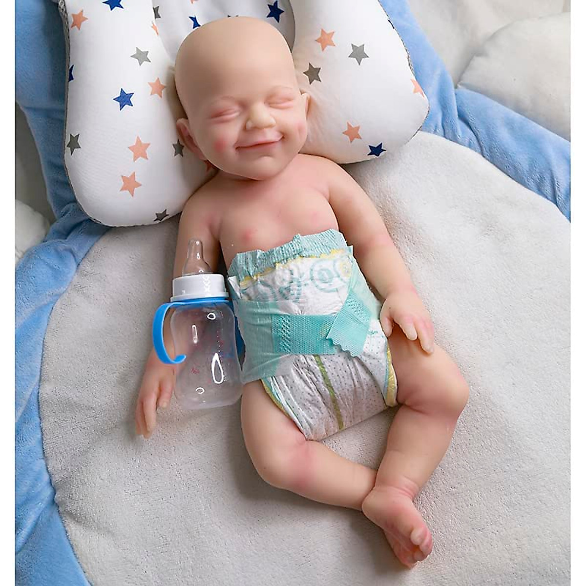 SERENDOLL 18.5 inch Realistic Full Silicone Baby Doll,Lifelike Reborn Baby Dolls, Toy, and Collectible Bald Girl (Girl)
