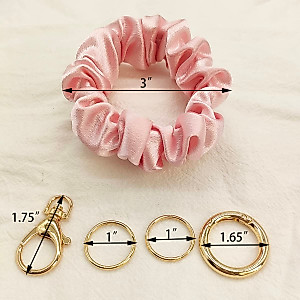 Junyuerly Wrist Strap Key Chain Elastic Scrunchie Bracelet Multifunctional Key Ring for Women (Style B -pink)