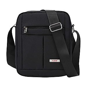 KL928 Men's Messenger Bag - Crossbody Shoulder Bags Travel Bag Man Purse Casual Sling Pack for Work Business (1401-2-Black)