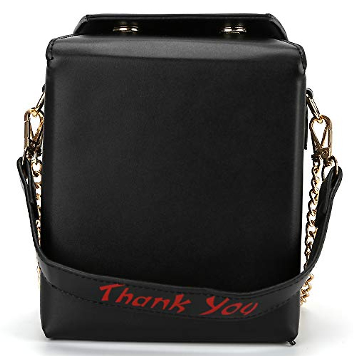 QiMing Tower Print Crossbody Shoulder Bag,Pu Chinese Takeout Box Totes Purse for Women(Black)